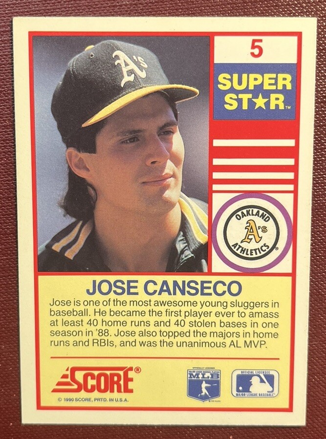 Jose Canseco 1990 Score Super Star Card #5 | eBay