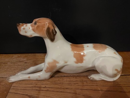 Vintage Porcelain Dog Sculpture, Lomonosov, English Pointer Dog, 1950s ...
