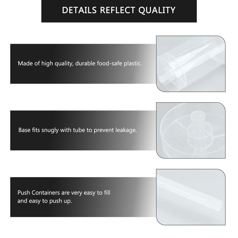 20pcs Pushable Cake Holders Diy Push Cake Mold Cylinder Shaped Cake ...