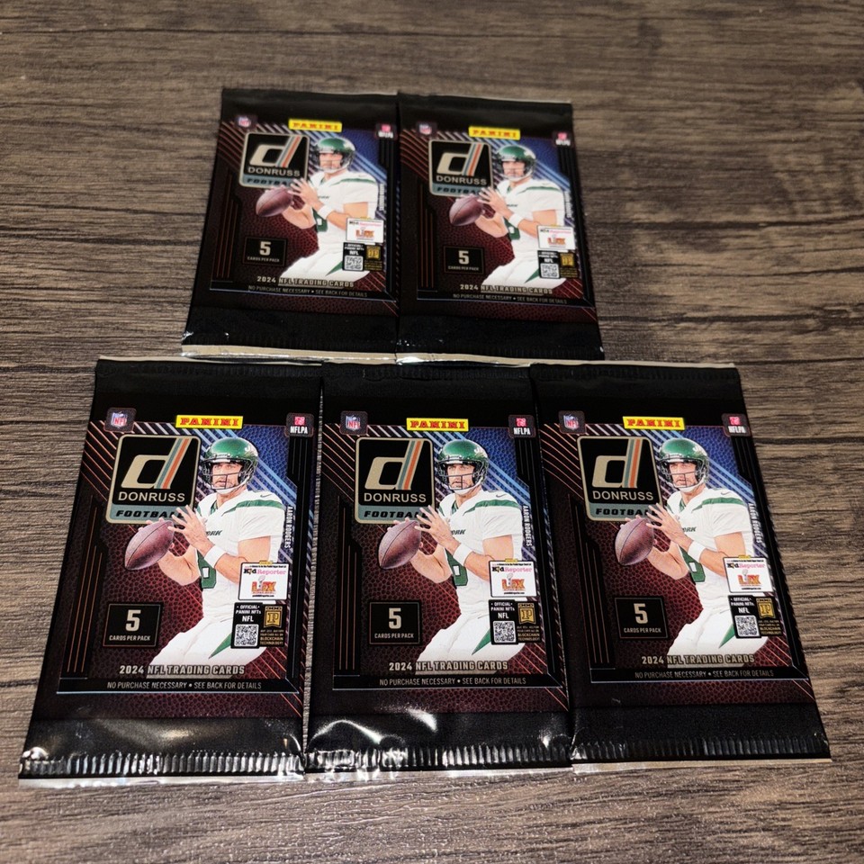 (5) 2024 Panini Donruss Football -5 Card Packs-Factory Sealed-Free ...