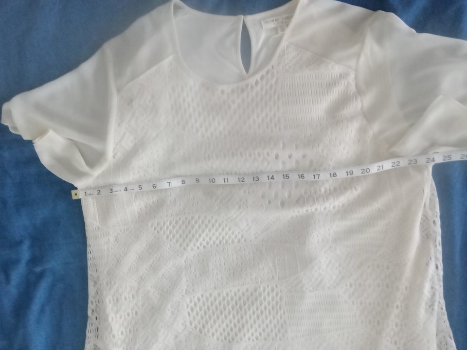 Alchemy Thread Ivory Lined Crocheted Flutter Slv. Hankerchef Hem Dress ...