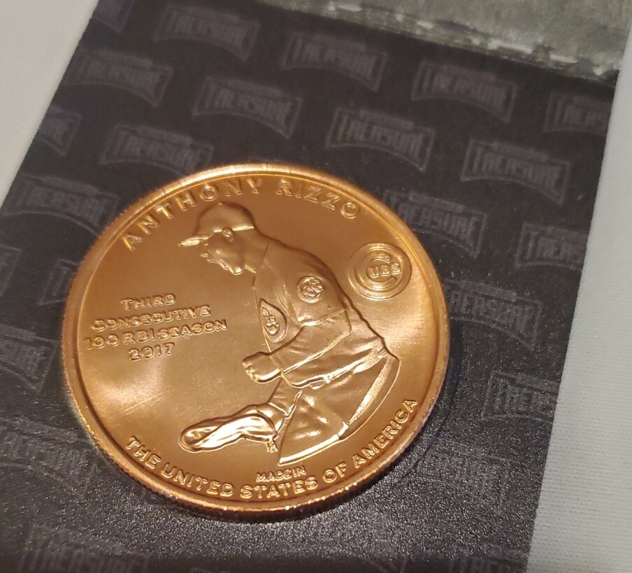 2019 BASEBALL TREASURE BRONZE COIN CUBS ANTHONY RIZZO | eBay
