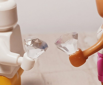 LEGO Clear Diamond Gem Pirate Jewel Set Lot of 2 Trans Clear Faceted ...