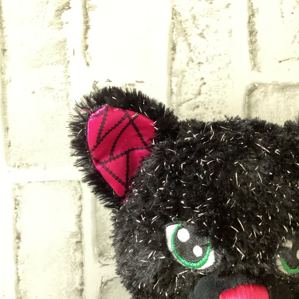 Build a Bear Night Magic Kitty Cat Plush Black Silver Pink Sparkle ...