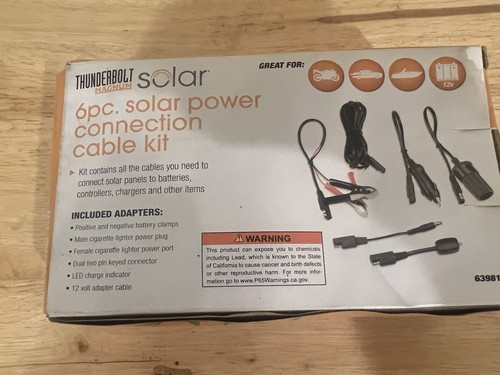 THUNDERBOLT MAGNUM 6PC SOLAR PANEL POWER CONNECTION CABLE KIT 12 VOLT ...