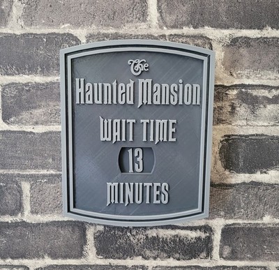 6.25 x 5 inches Haunted Mansion Wait Time Sign Plaque Replica - Disney ...