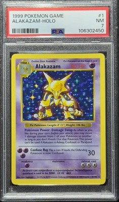 Shadowless ALAKAZAM 1/102 Holo Base Set PSA ERROR SLAB Mislabeled Card ...