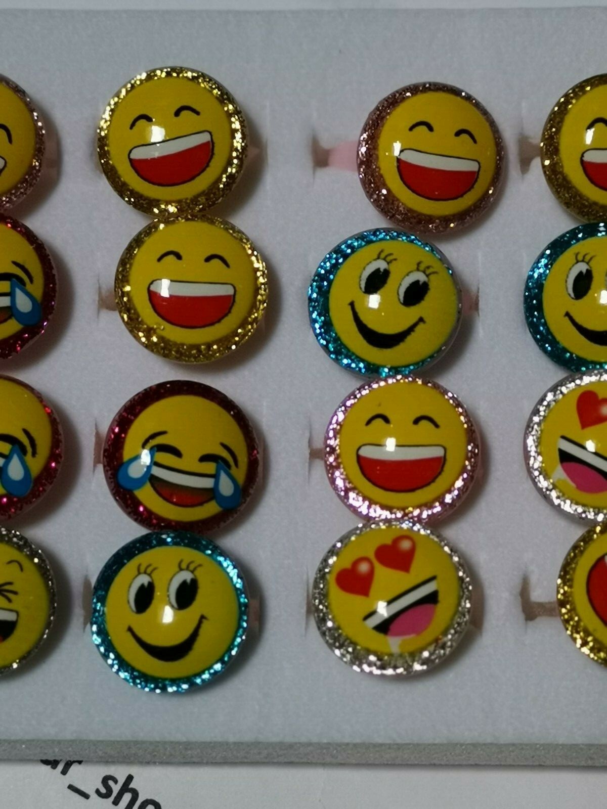 Mixed Cute Cartoon Children/Kids Emoji Face Rings Jewellery Gift Loot ...