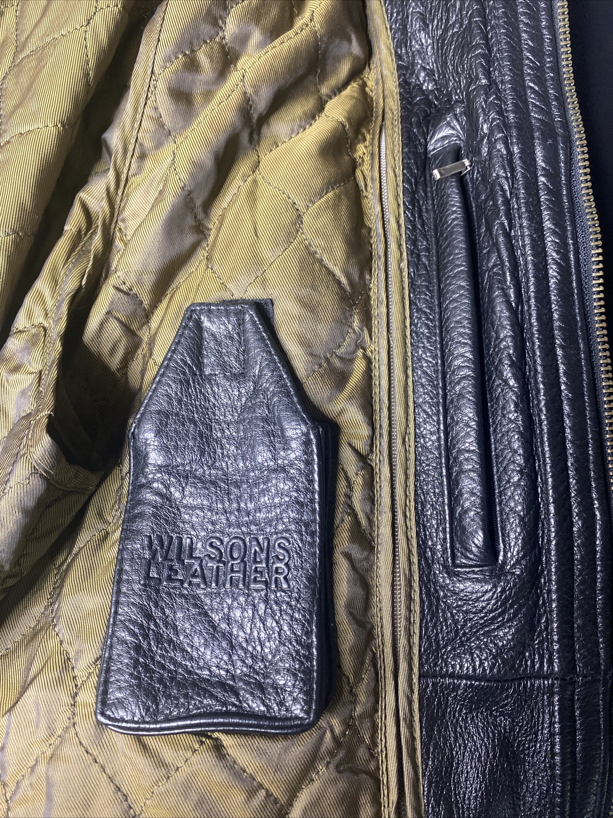 Wilsons leather thinsulate black jacket mens 2XLT - Gem