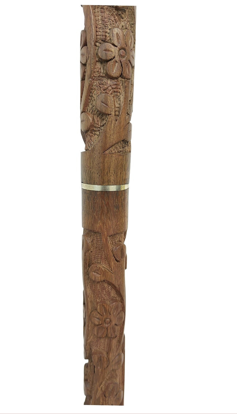 Antique Carved Wooden Engraved Walking Stick Victoria… - Gem