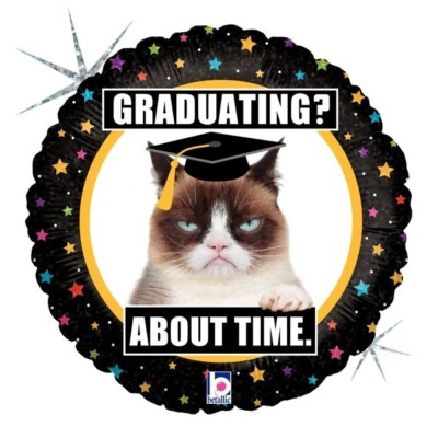 Grumpy Cat Graduation Holographic 18" Foil Balloon (Non-Packaged) | eBay