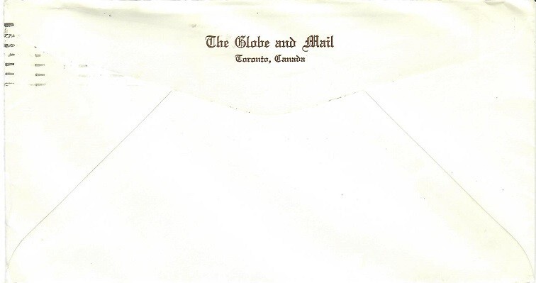 Canada 1968 FDC: 5¢ George Brown, Founder of the Globe, w/ GLOBE Cachet ...