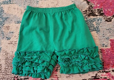 NWOT Girls green ruffle 2t shorts shorties layering boutique kids cute ...