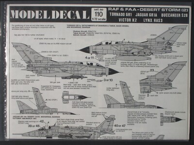 Model Decal 1/72nd Scale RAF & FAA Desert Storm Decal Sheet No. 110 | eBay