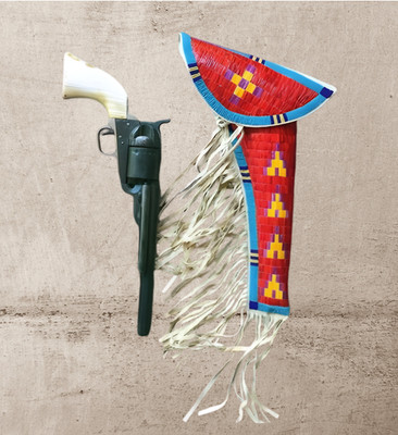Leather Fringes Gun Cover Beaded Red Indian Gifts Beads Rifle Native ...