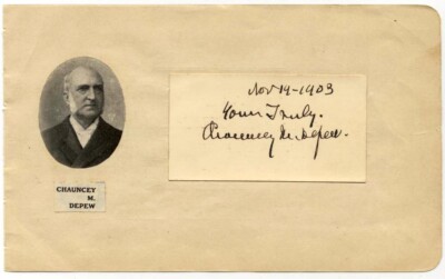 1903 Chauncey Depew - Commodore Vanderbilt Partner and US Senator ...