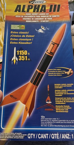Estes 1427 Alpha III Model Rocket Launch Set E2X Model Rocket Kit 1150 ...