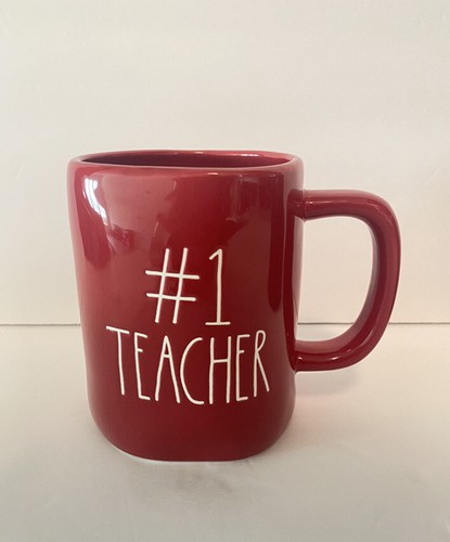 Rae Dunn #1 TEACHER Red Mug LL Cup Coffee Tea Valentine’s Day Bday Gift ...