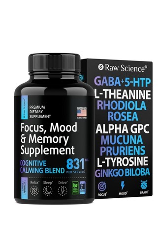 Brain Supplements for Memory & Focus, L Theanine, Ginkgo Biloba ...