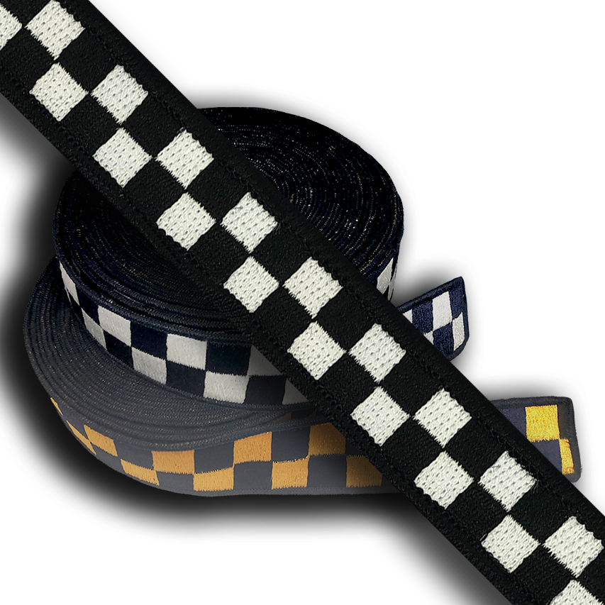 CHICAGO POLICE CHECKER HATBAND MATERIAL: Black & White, .75" (SOLD BY ...