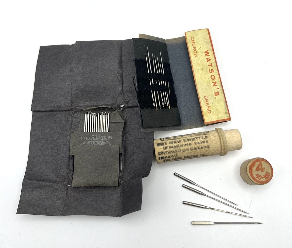 Vintage Floral Straw Sewing Box LOADED Haband Watson Milward Reliance ...