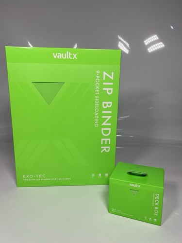Vault X Neon Green Exo Tec Zip Binder 9 Pocket Side Loading 360 Cards ...