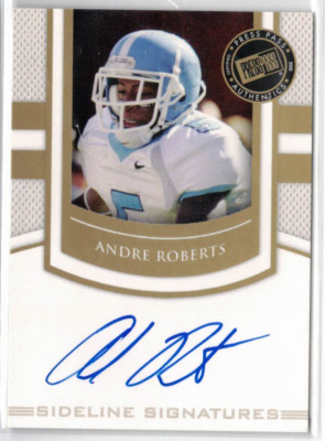 ANDRE ROBERTS 2010 Press Pass ON CARD AUTO Sideline Signatures Rookie ...