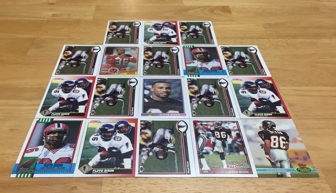 FLOYD DIXON LOT OF 18 FOOTBALL CARDS ATLANTA FALCONS WIDE REC STEPHEN F ...