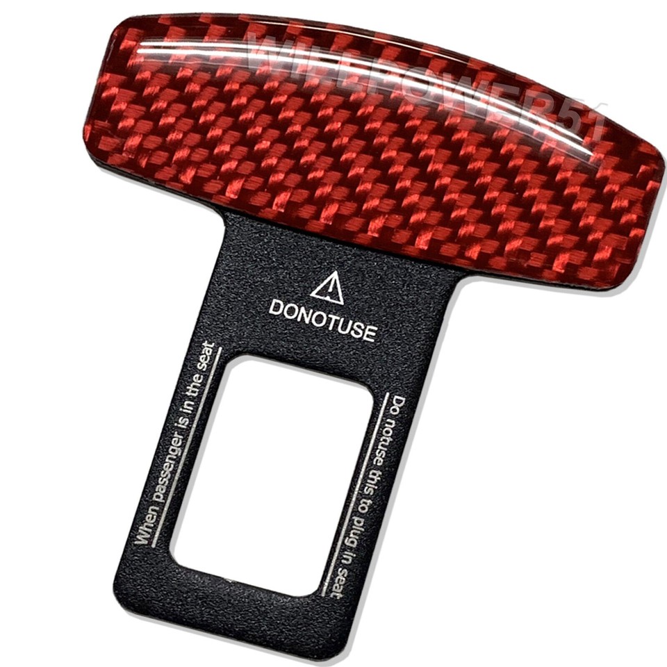 Red Aluminum Alloy Gloss Carbon Fiber Interior Deco Insert Clip Ding ...