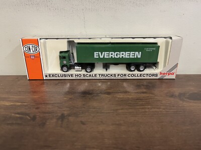 Con-Cor 0004-001011, Evergreen Cab-Over Tractor & Container Trailer, HO ...