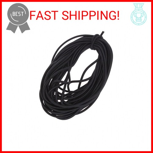 Usew 1/8-Inch (3mm) Black Heavy Stretch Round String Elastic Cord (Cut ...