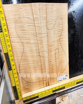 Flame Maple Guitar Top, Bookmatched Set Luthier Supplies Guitar Bass ...