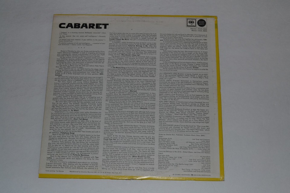 Harold Prince & Ruth Mitchell Present - Cabaret The New Musical - Jill ...