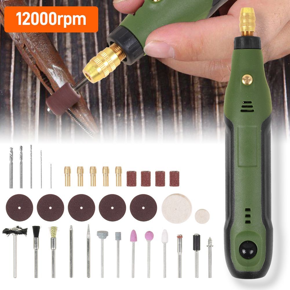 34Tlg Mini Dremel Multifunktionswerkzeug USB Akku für Mehrzweck ...