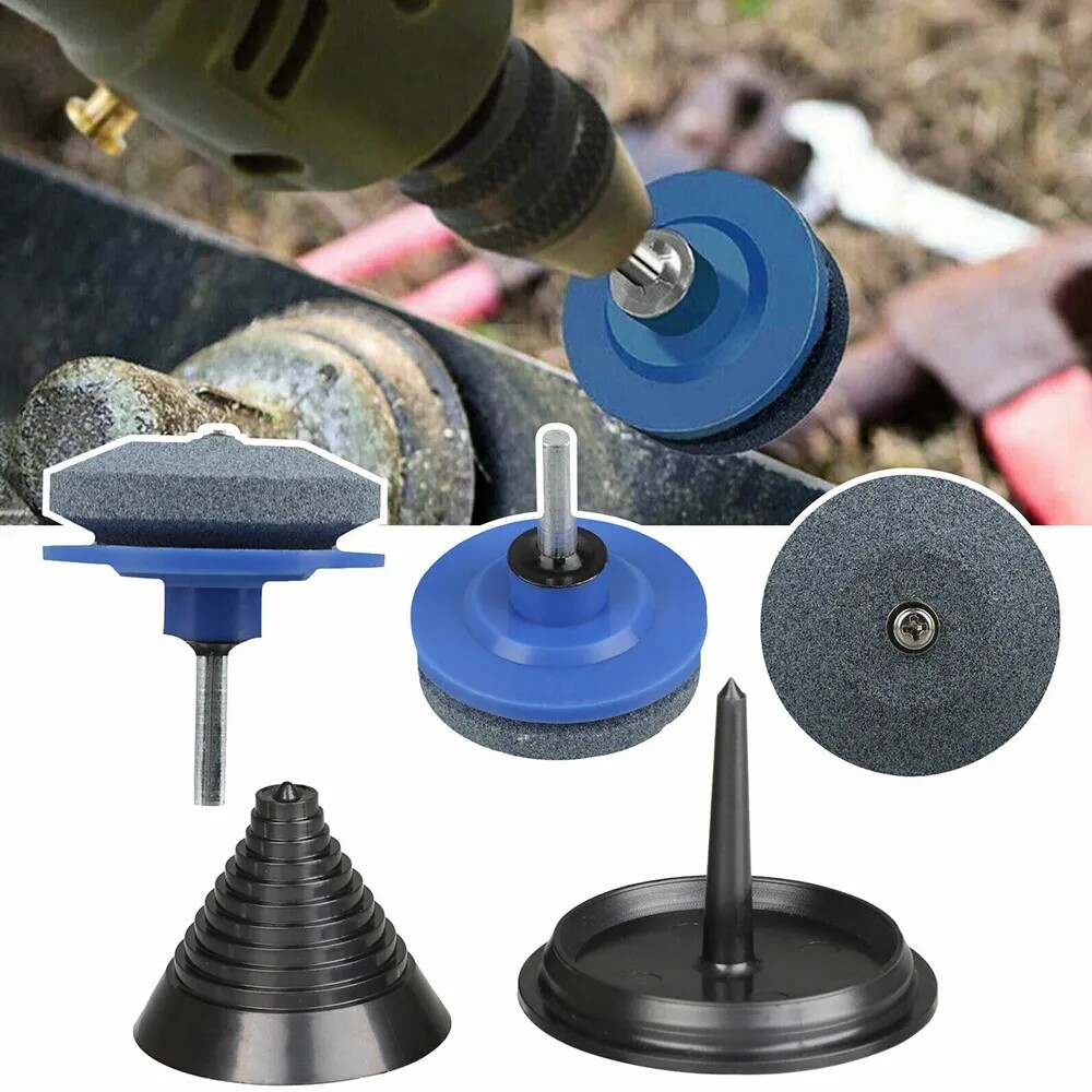 5pcs Lawn Mower Balancer Blade Sharpener Kit Garden Tool For Drill ...
