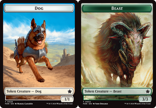 BEAST #32 // DOG TOKEN x4 mtg NM Foundations Double-Sided | eBay