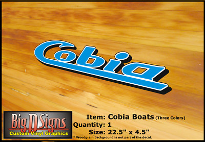 Cobia Boat Decal (Qty 1 ) 22.5" x 4.5" Vinyl Stickers Truck Car Trailer ...