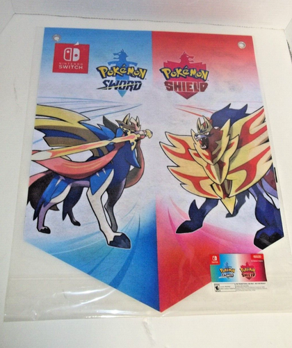 Nintendo Switch Pokemon Sword & Shield Gamestop Banner Poster w/Promo ...