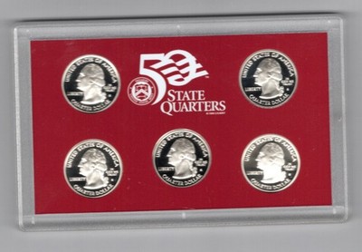 2004 U.S. States Mint 50 State Quarters Silver Proof Set in Case Only 5 ...