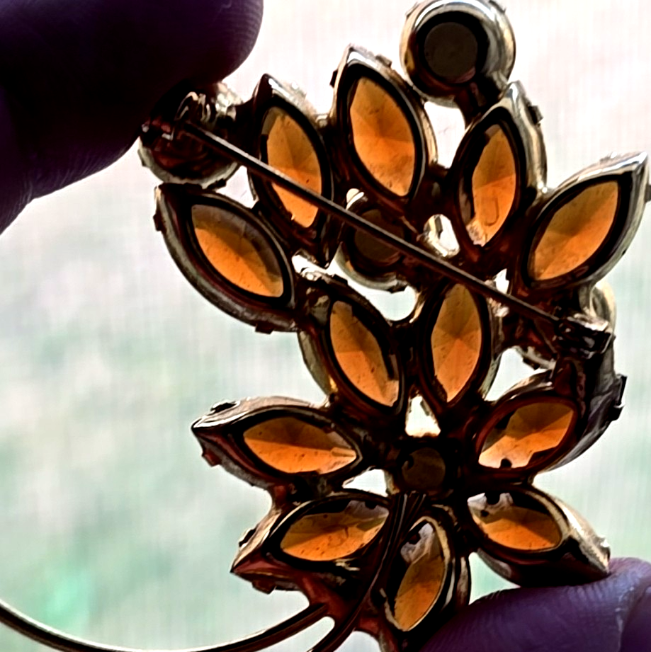 Vintage Juliana Topaz Glass Rhinestones Pin Brooch | eBay