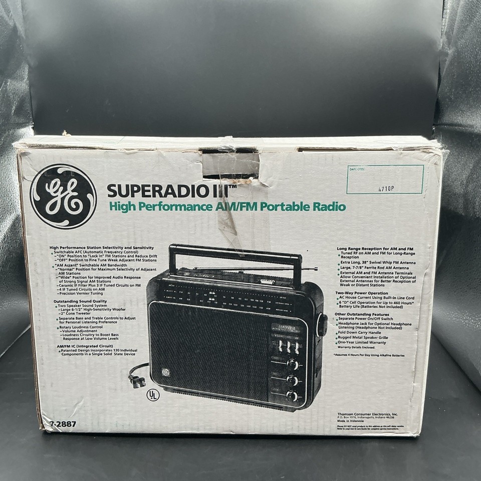 General Electric Superadio Long Range AM/FM GE Super Radio 7-2887A ...