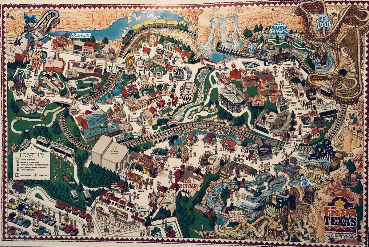 Mapa De La Fiesta Texas San Antonio Six Flags Fiesta Texas In San