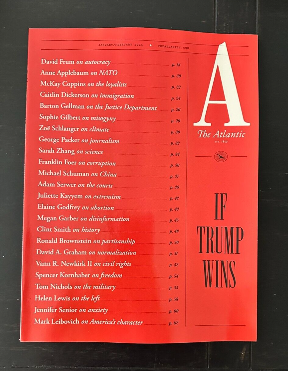 The Atlantic Magazine Mag If Trumps Wins January / February 2024 | eBay