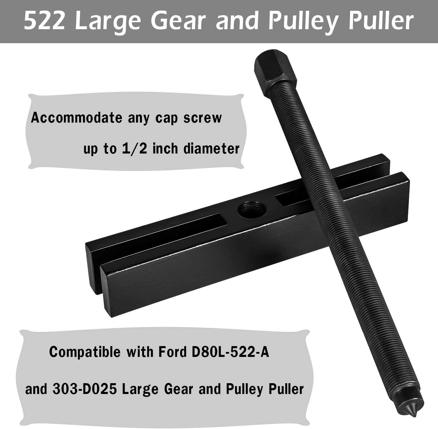 Large Gear Puller Long Pulley Remover Similar to OTC 522 Ford D80L-522A ...