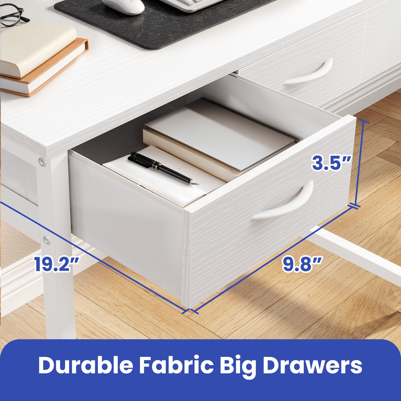Computer Desk Office Study Vanity Table Space Saving w/ Monitor Stand ...