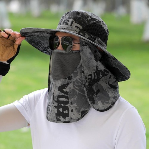 Wide Brim Sun Hat 360 Degrees Protection Fisherman Hat Outdoor Sports ...