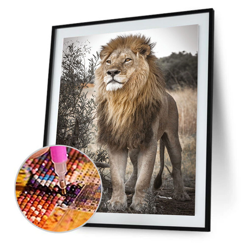 5D DIY Full Drill Diamond Painting Lion Desert Cross Stitch Embroidery ...