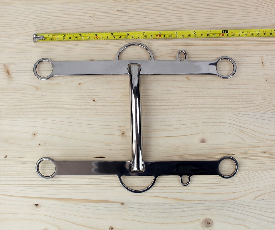 Extra Long Full Solid Flat Cheek Snaffle Bit With Long Shanks | eBay