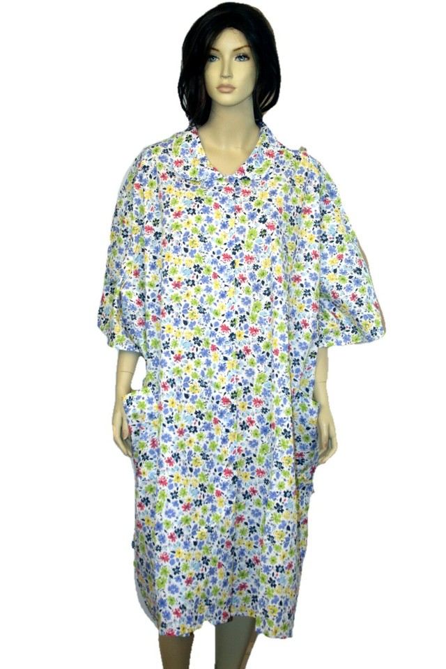 Womens Duster Dress Plus Size Assorted Print Snap Buttons House Dusters ...