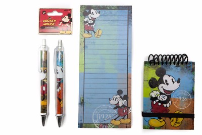 Genuine Disney Mickey Mouse Blue Notebook, Magnetic List Pad and Two ...